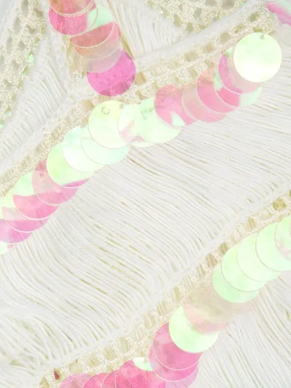 My Beachy Side Viola Crochet-knit Sequined Tankini Top