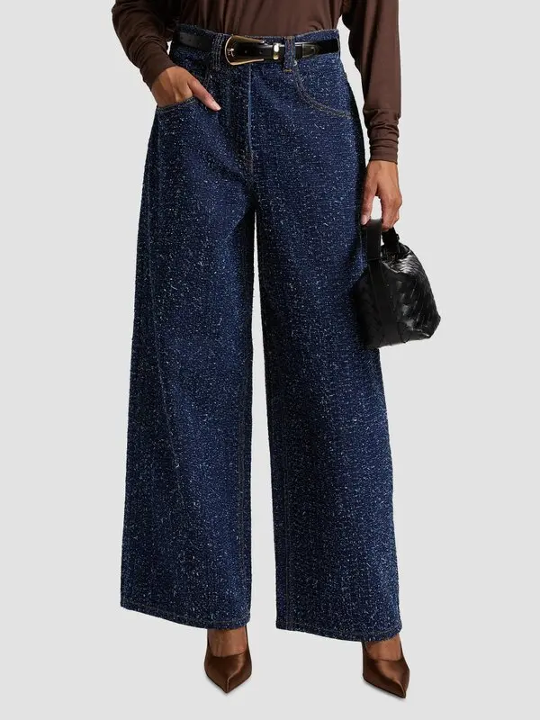 Ronny Kobo Solene Denim High-rise Wide-leg Jeans