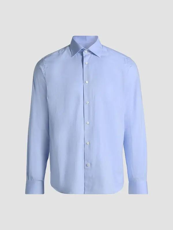SAKS FIFTH AVENUE Collection Stretch-cotton Button-front Shirt - Blue