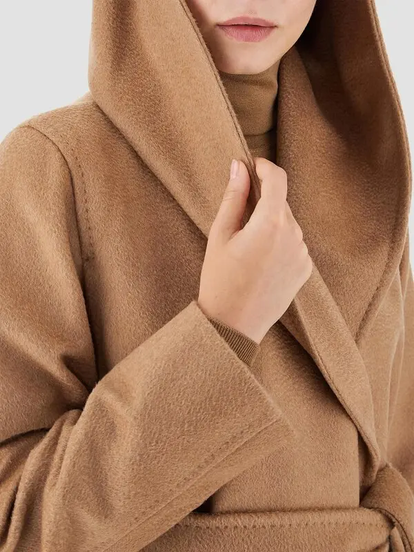 Max Mara Rialto Hair Hooded Wrap Coat - Camel