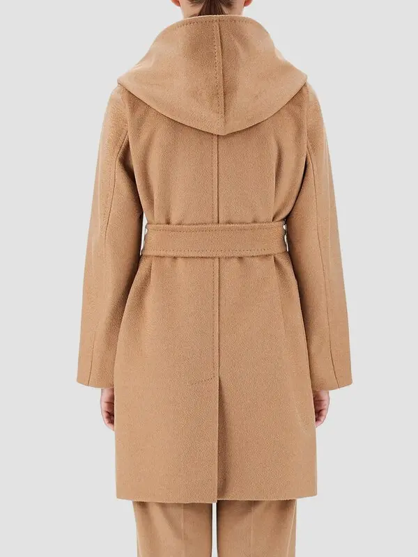 Max Mara Rialto Hair Hooded Wrap Coat - Camel