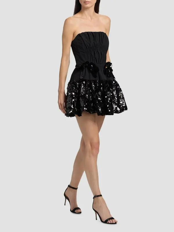 AKNVAS Kamilla Sequined Strapless Minidress