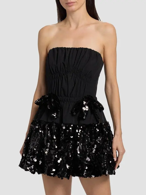AKNVAS Kamilla Sequined Strapless Minidress