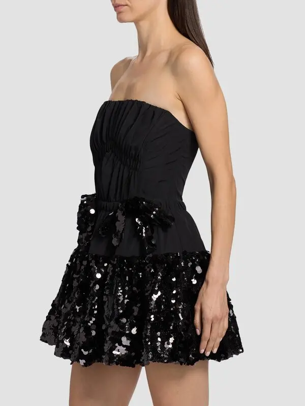 AKNVAS Kamilla Sequined Strapless Minidress