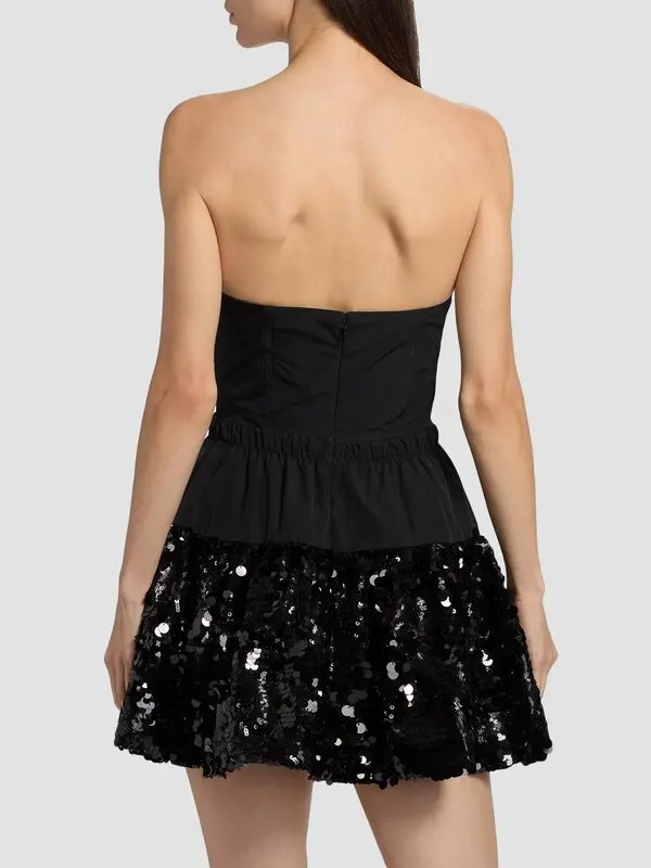 AKNVAS Kamilla Sequined Strapless Minidress