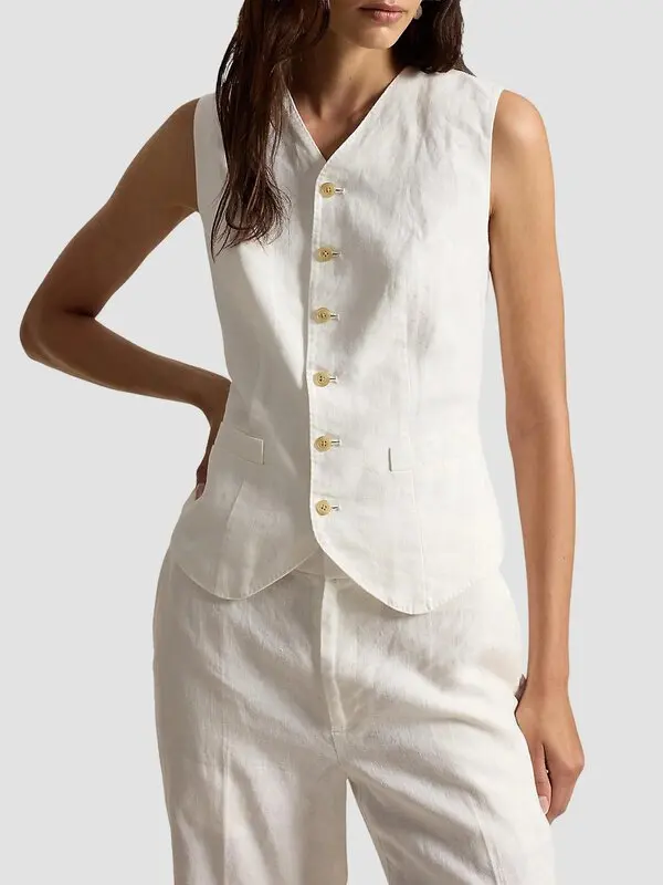 Polo Ralph Lauren Linen Linen Button-front Vest