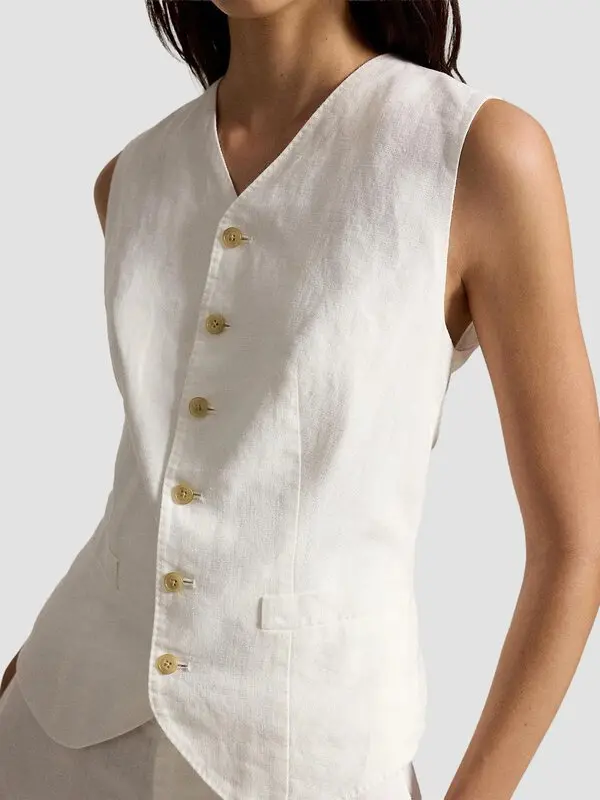 Polo Ralph Lauren Linen Linen Button-front Vest