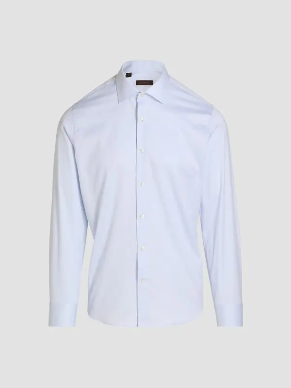SAKS FIFTH AVENUE Collection Nailshead Cotton Shirt - Blue