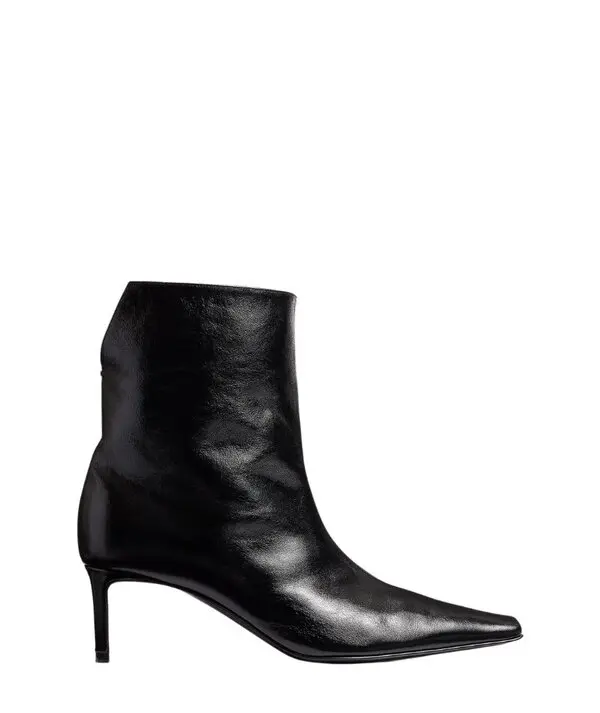 Khaite Ona 55mm Leather Ankle Boots - Black