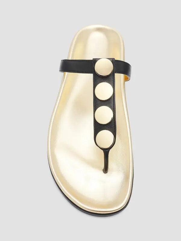 Manolo Blahnik Ruja Dome-stud Leather Thong Sandals
