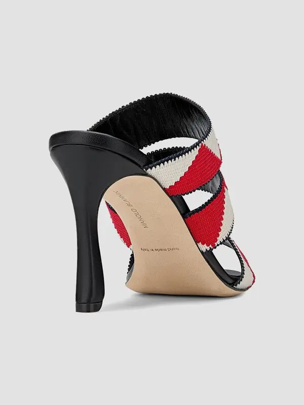 Manolo Blahnik Capro Chevron Sandals