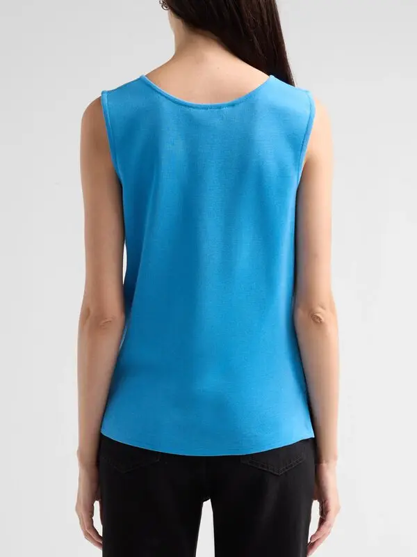 Ming Wang Rib-knit Scoopneck Tank