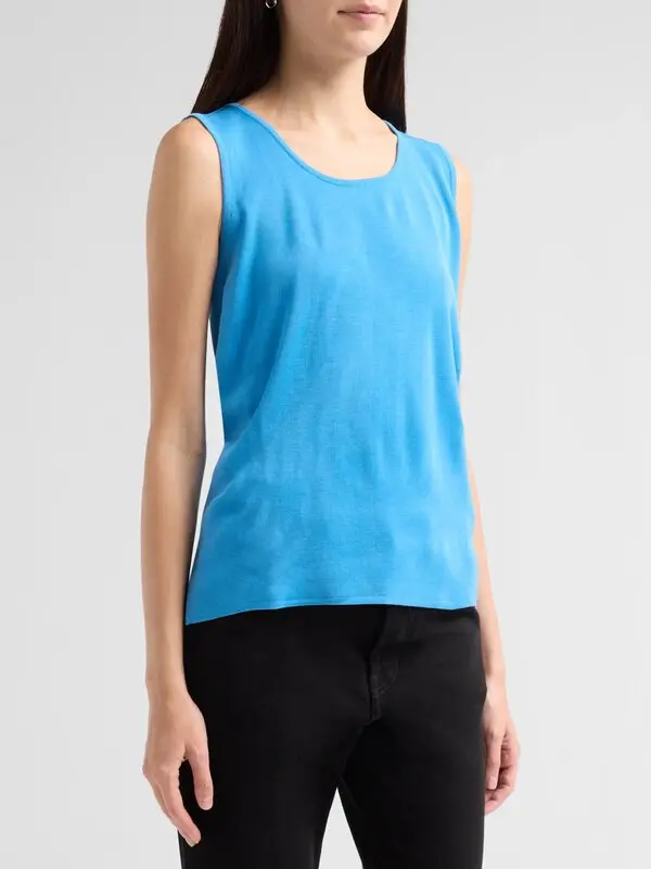 Ming Wang Rib-knit Scoopneck Tank