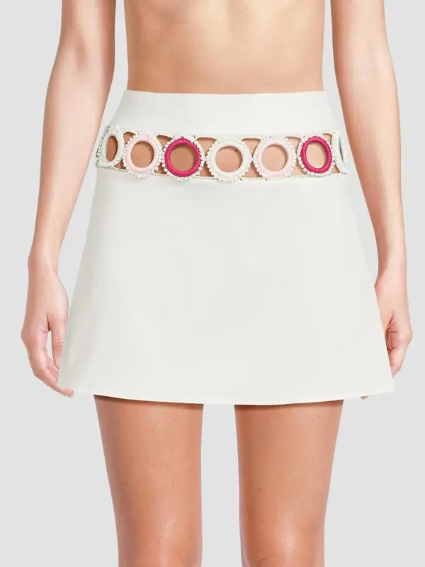 My Beachy Side Palma Cut-out Stretch-cotton Cover-up Miniskirt