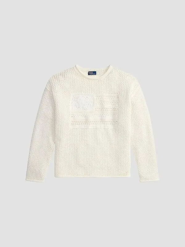 Polo Ralph Lauren Tonal Flag Pointelle Sweater