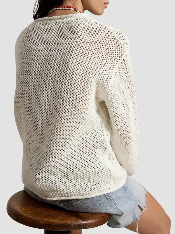 Polo Ralph Lauren Tonal Flag Pointelle Sweater