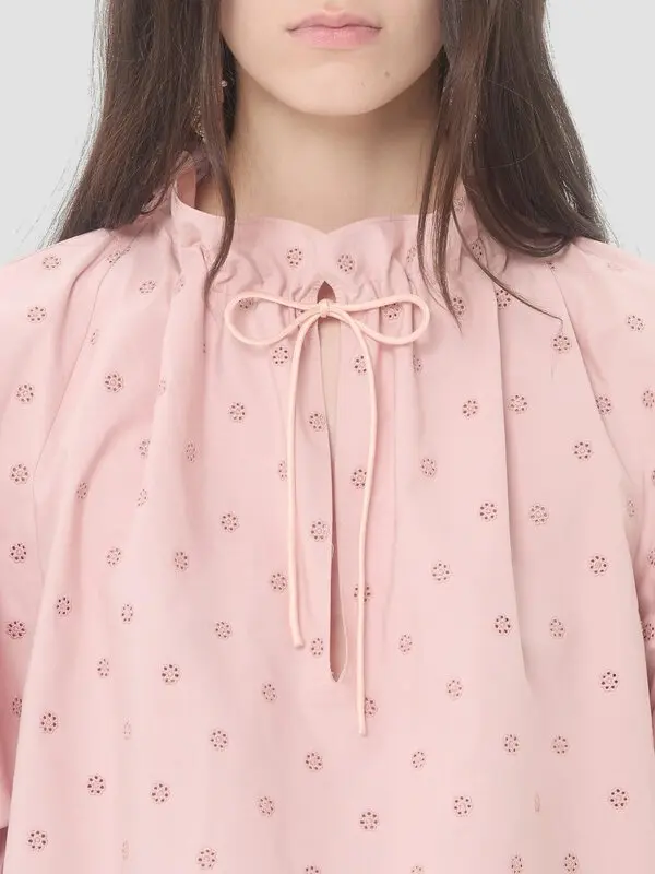 Valentino Garavani Sangallo Lace Top With Fleurs Ajours Margheritine Pattern