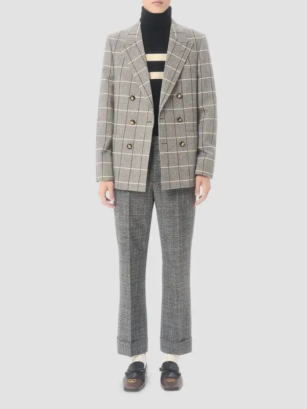 Valentino Garavani Mouliné Wool Pants With Cuffs