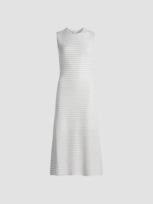 Alexander McQueen Metallic Float Stitch Midi-dress - Silver
