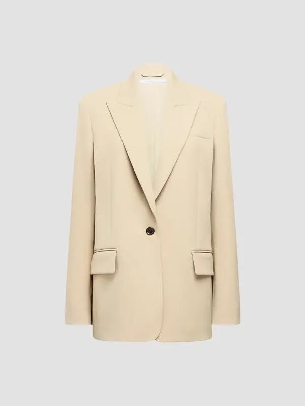 Another Tomorrow Oversized Tailored Jacket - Sand