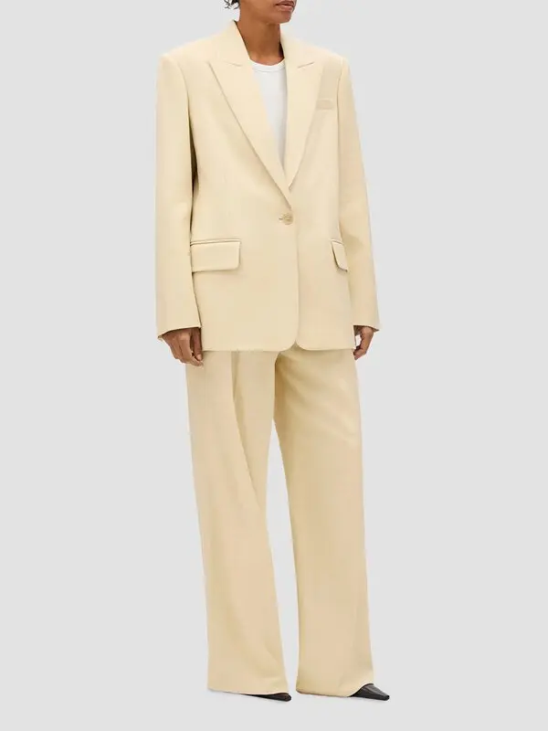 Another Tomorrow Oversized Tailored Jacket - Sand