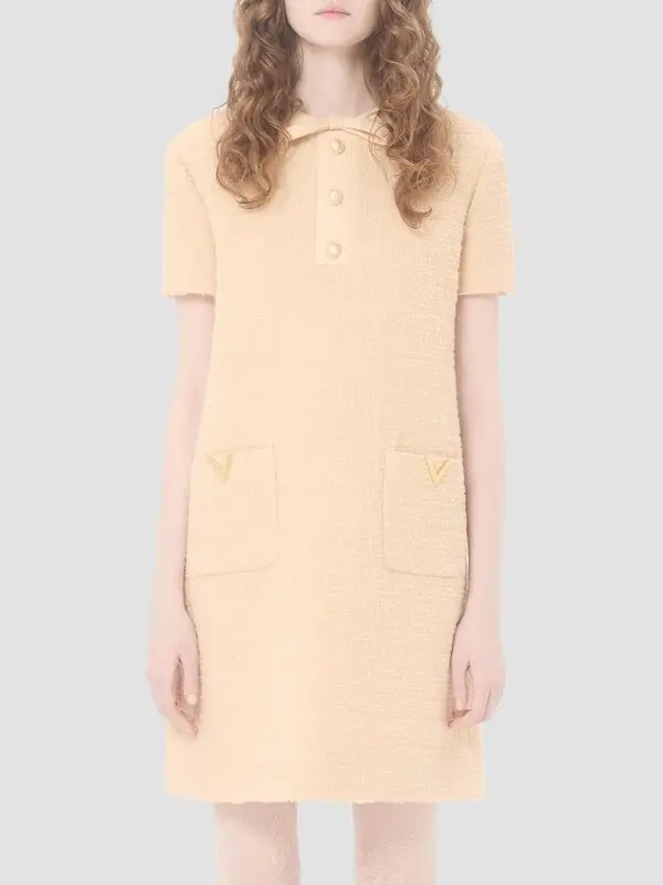 Valentino Garavani Short Dress In Curly Wool