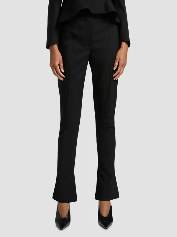 Alexander McQueen Stretch Wool Straight-leg Flare Trousers