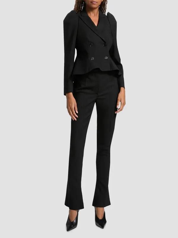 Alexander McQueen Stretch Wool Straight-leg Flare Trousers