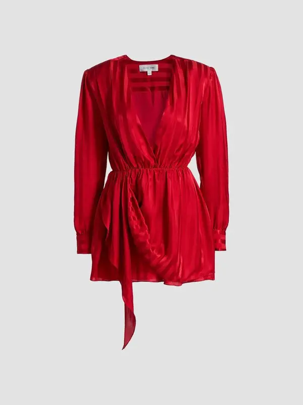 Ronny Kobo Abigail Striped Drape Minidress