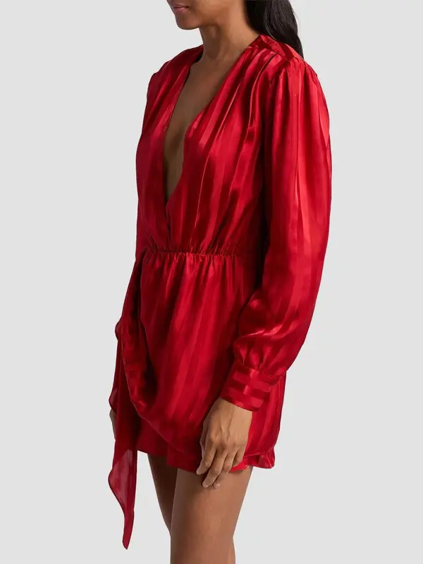 Ronny Kobo Abigail Striped Drape Minidress