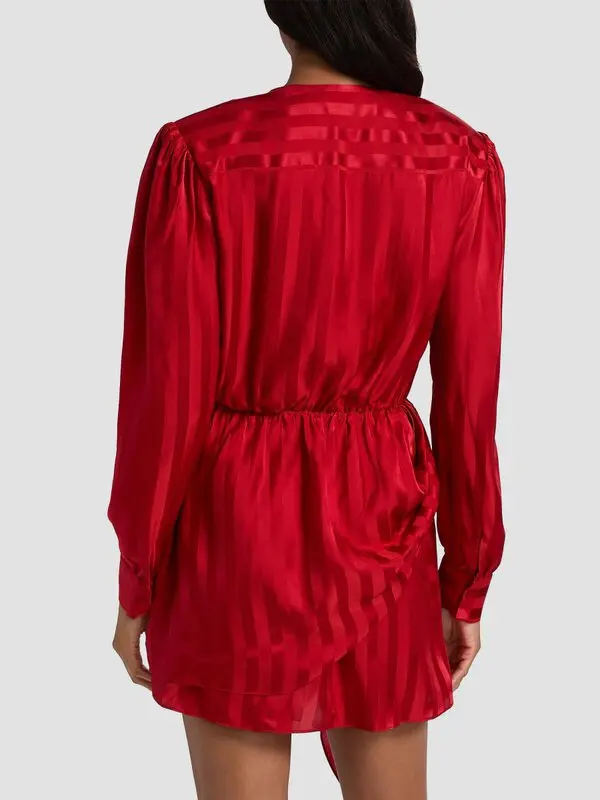 Ronny Kobo Abigail Striped Drape Minidress