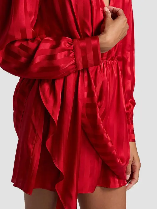 Ronny Kobo Abigail Striped Drape Minidress