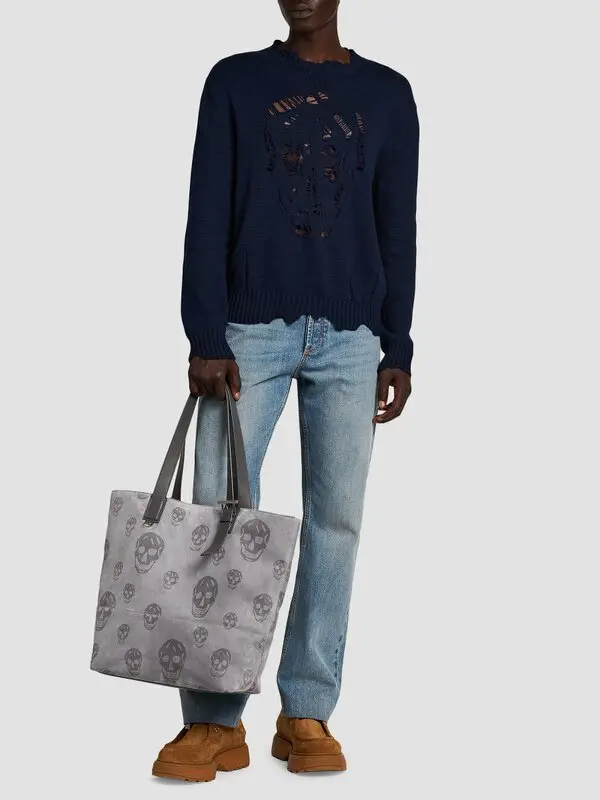 Alexander McQueen Skull Intarsia-knit Crewneck Sweater