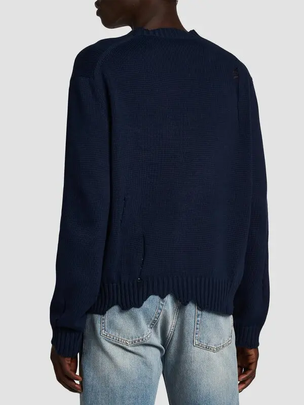 Alexander McQueen Skull Intarsia-knit Crewneck Sweater