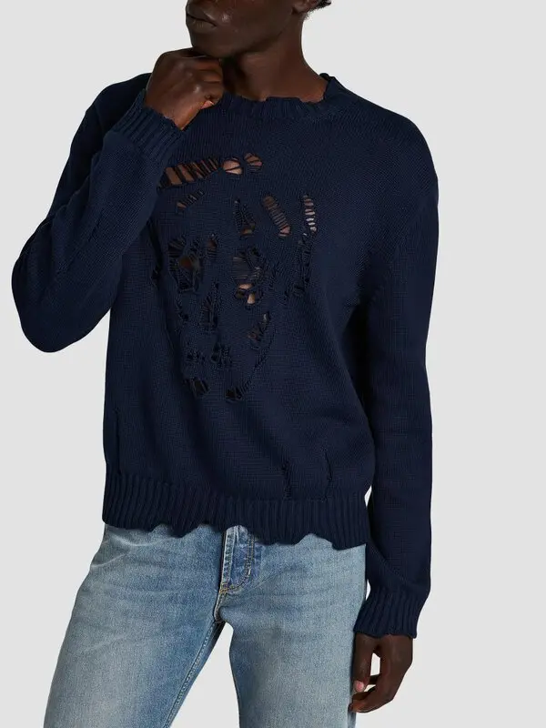 Alexander McQueen Skull Intarsia-knit Crewneck Sweater
