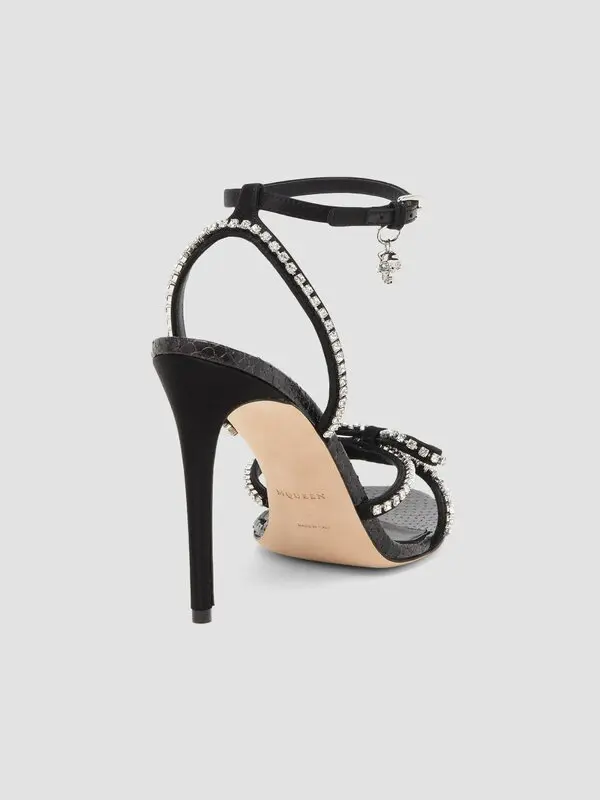 Alexander McQueen Crystal-embellished Bow Leather Sandals
