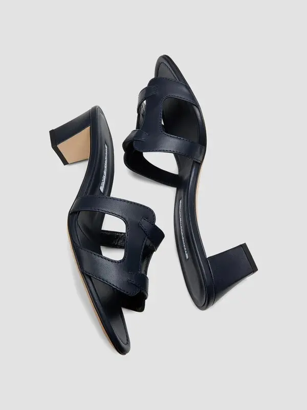 Manolo Blahnik Grellanu 50mm Leather Block-heel Sandals