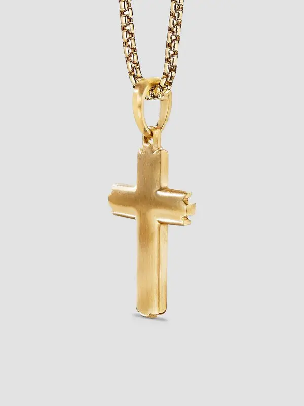 David Yurman Deco Cross Pendant In 18k Yellow Gold