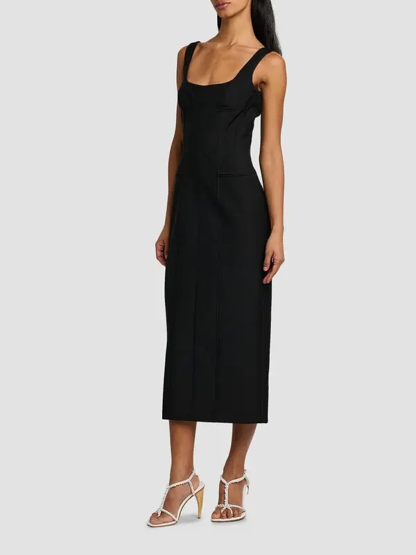 Alexander McQueen Seamed Wool-mohair Sheath Dress