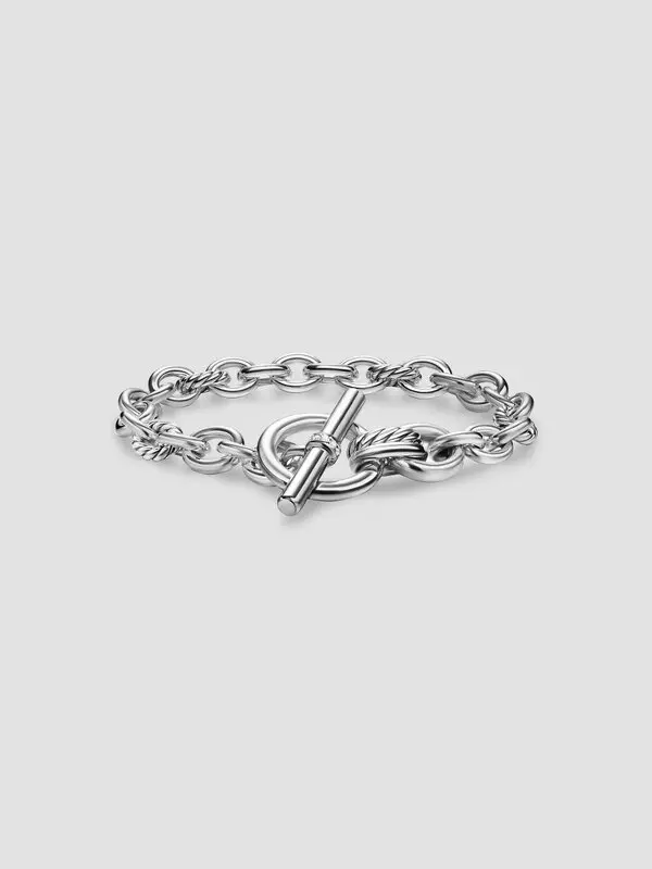 David Yurman Dy Mercer Toggle Chain Bracelet In Sterling - Diamond
