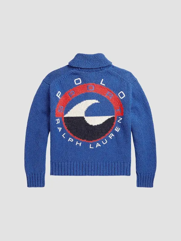 Polo Ralph Lauren Wave-logo Cotton Zip-front Cardigan