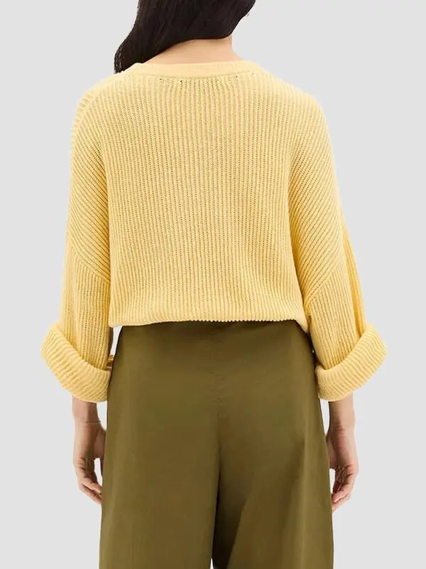Another Tomorrow Draped Crew Knit - Sun