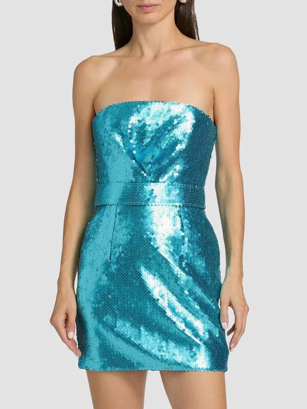 16Arlington Cloe Bandeau Sequined Minidress