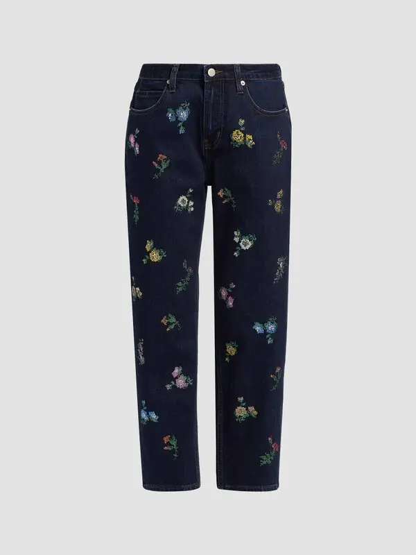 Libertine Joy And Mirth Floral-embroidered Boyfriend Jeans
