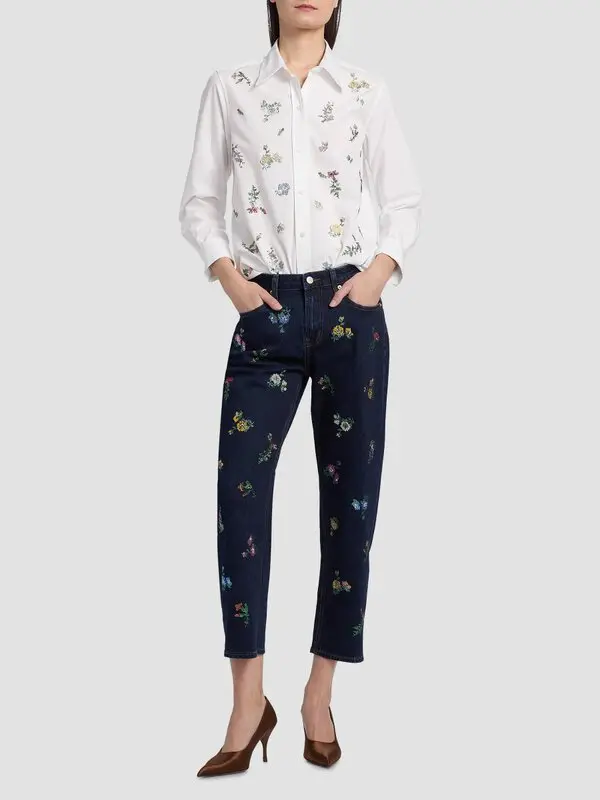 Libertine Joy And Mirth Floral-embroidered Boyfriend Jeans