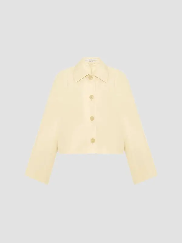 Another Tomorrow Short Balmacaan Jacket - Sand
