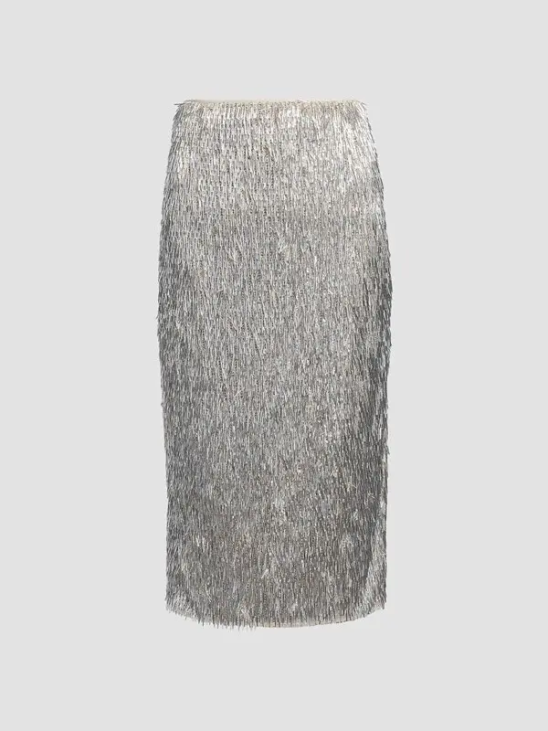 AKNVAS Tao Metallic Sequined Pencil Skirt