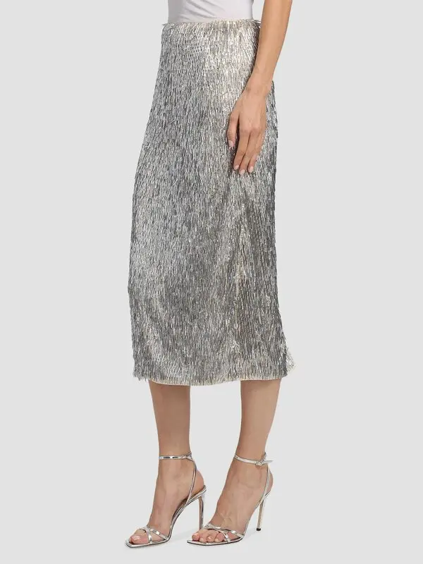 AKNVAS Tao Metallic Sequined Pencil Skirt