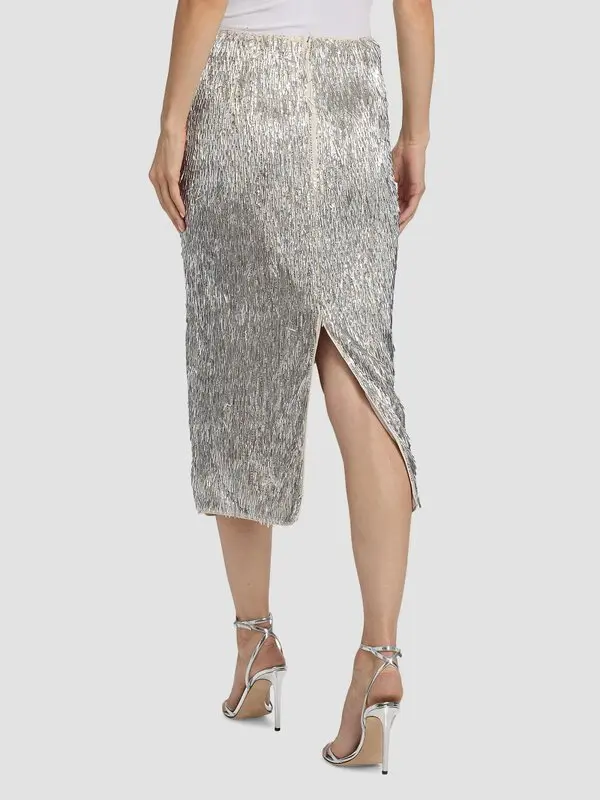 AKNVAS Tao Metallic Sequined Pencil Skirt
