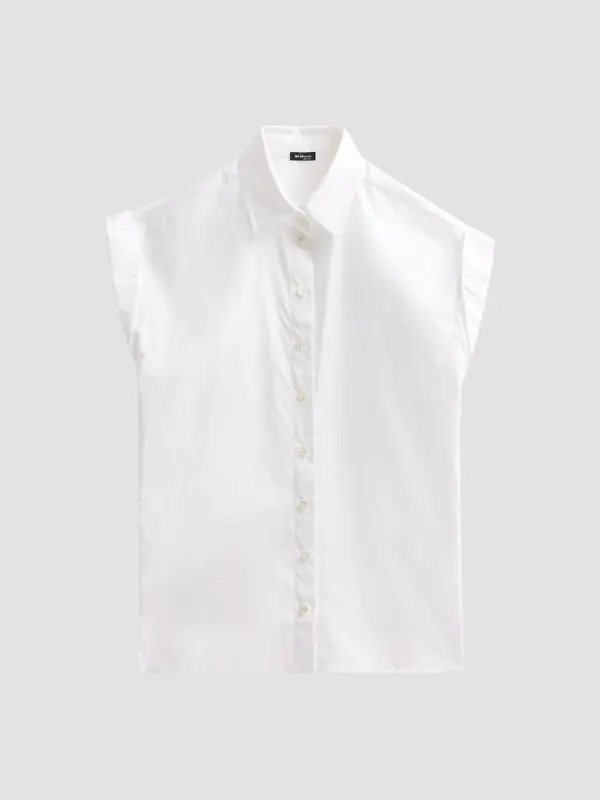 Kiton Cotton Poplin Cap-sleeve Shirt